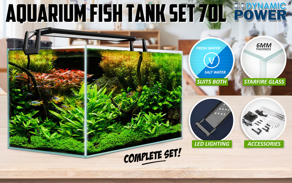 Aquarium Starfire Glass Fish Tank Set Filter Pump 70L – Moondidley Pets